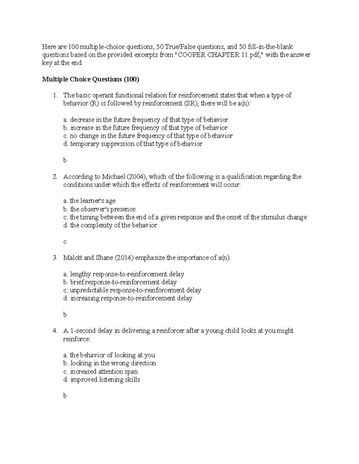 Chapter 11 Quiz: 100 Multiple Choice Questions with Answers - Studocu