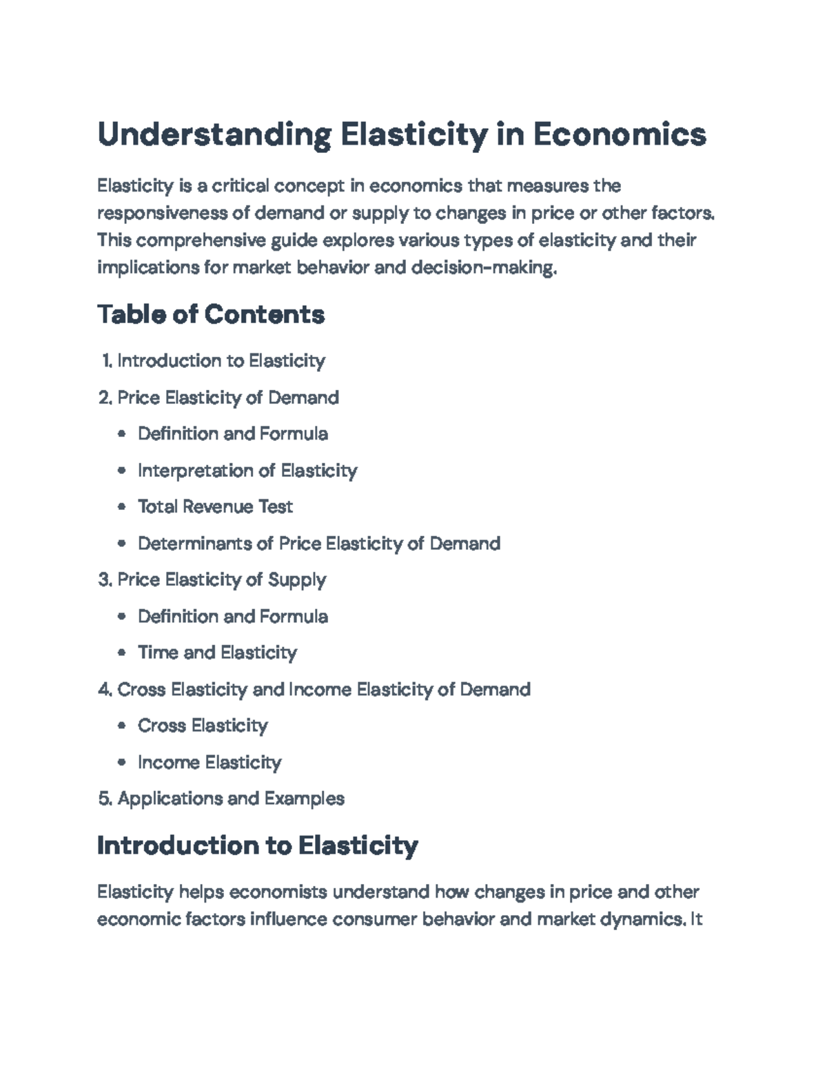 Understanding Elasticity in Economics: Key Concepts and Applications ...