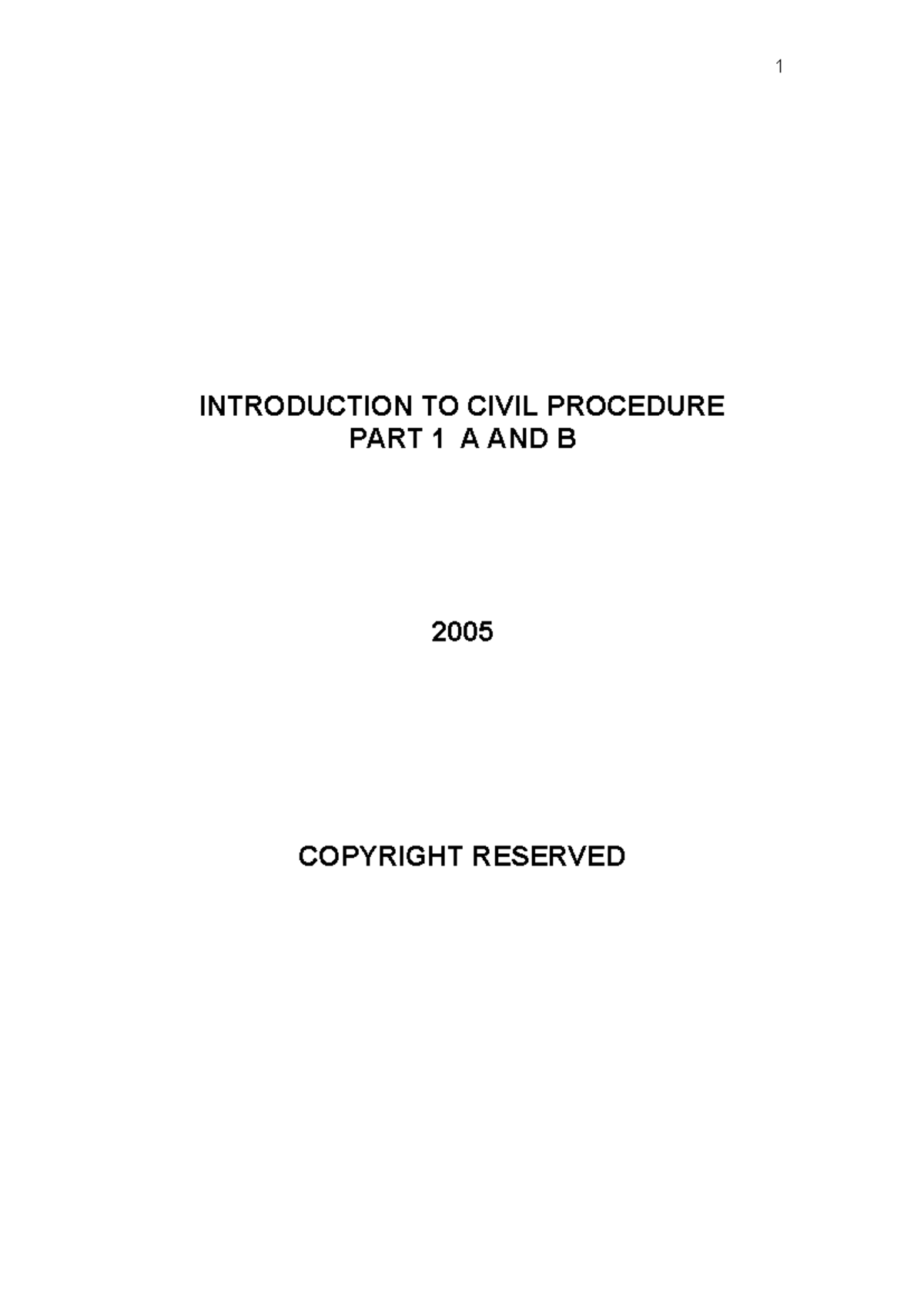 Civil Procedure Overview: Key Concepts and Court Structures (CIVPRO 101 ...