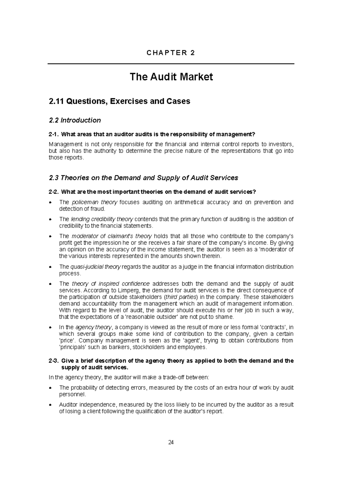 Principles of Auditing: Chapter 2 Solutions & Key Theories (17234197) - Studocu