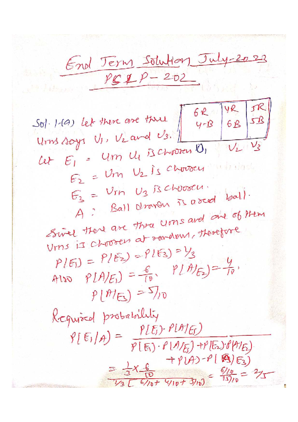End Term Solution PSLP 6R YR JR Probability & Statistics Analysis - Studocu