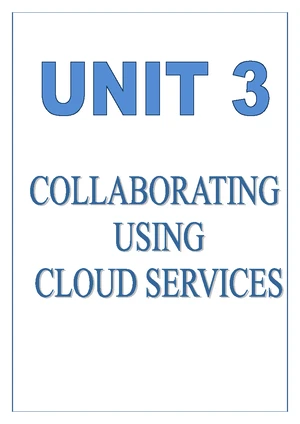 UNIT 3 - Cloud Computing: Email, CRM, and Management Insights - Studocu