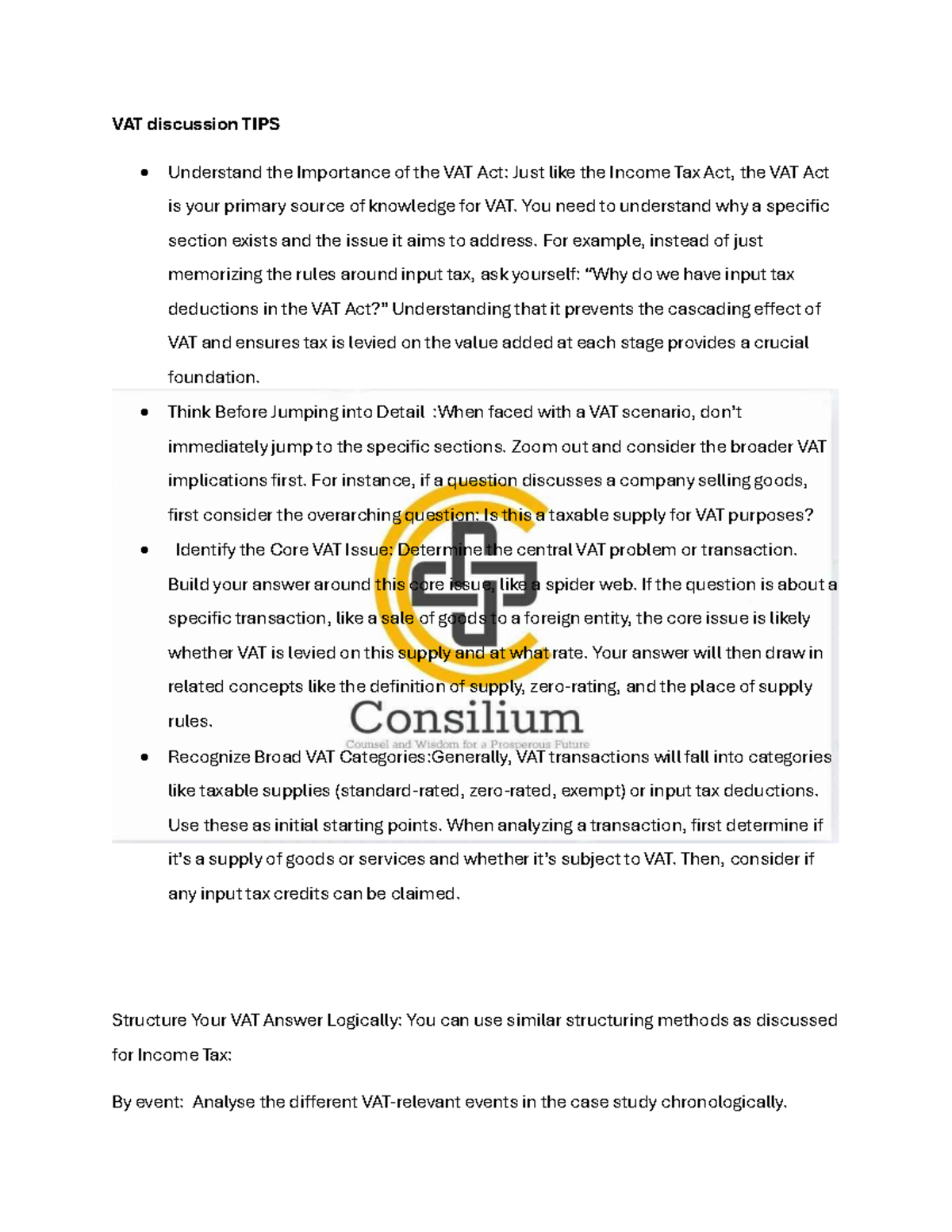 VAT discussion tips: understanding the importance of the VAT Act - Studocu
