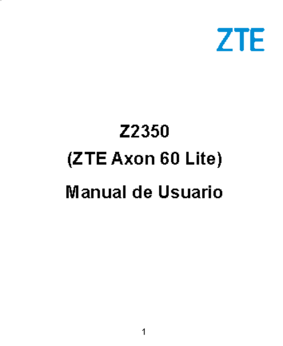 Z2350 ZTE Axon 60 Lite Manual de Usuario en Español - Studocu
