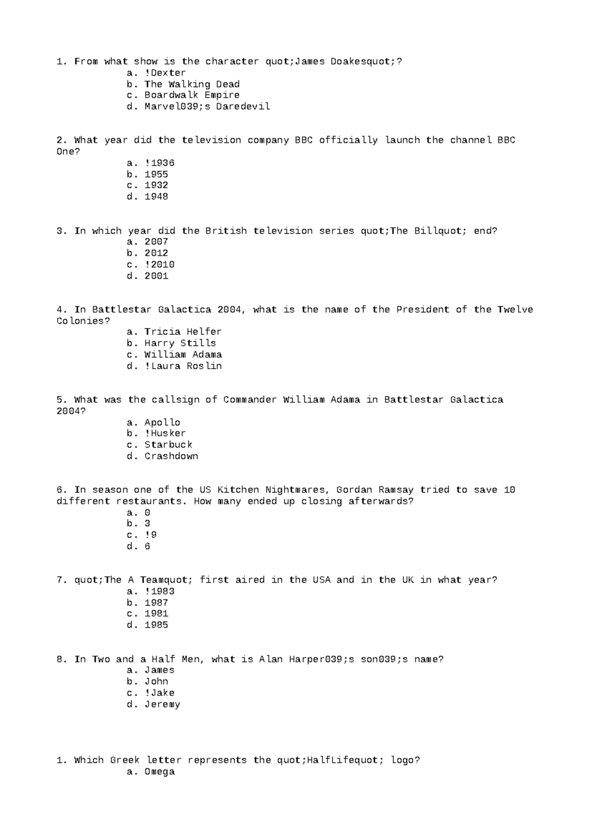 NURS101 Study Guide 6: TV Shows, Video Games, and Webcomics Quiz - Studocu