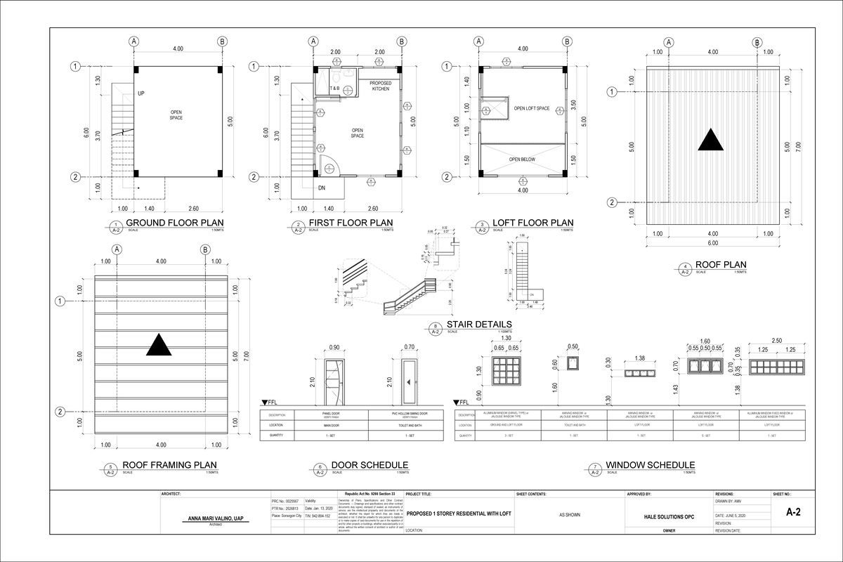 1 - Floor Plan for Proposed 1 Storey Residential with Loft (ARCH 101 ...