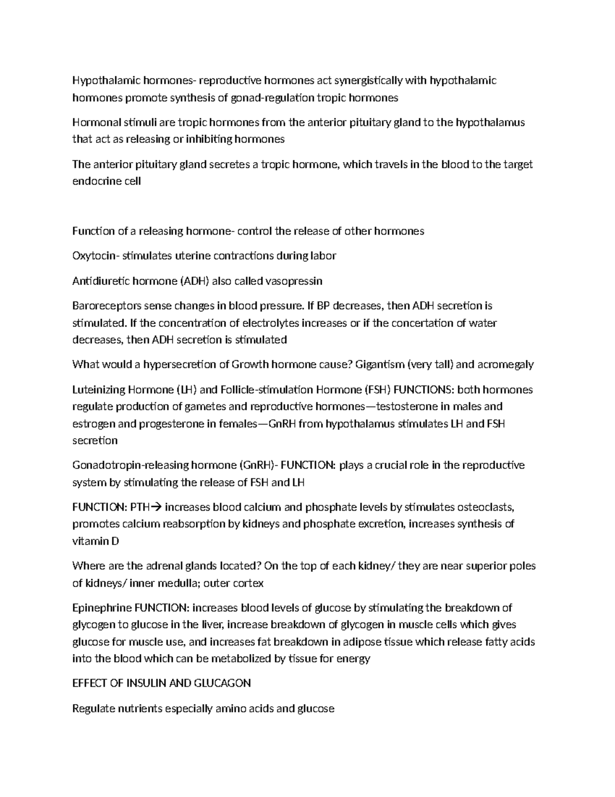 Hormonal Regulation and Functions in the Endocrine System (BIO 101 ...