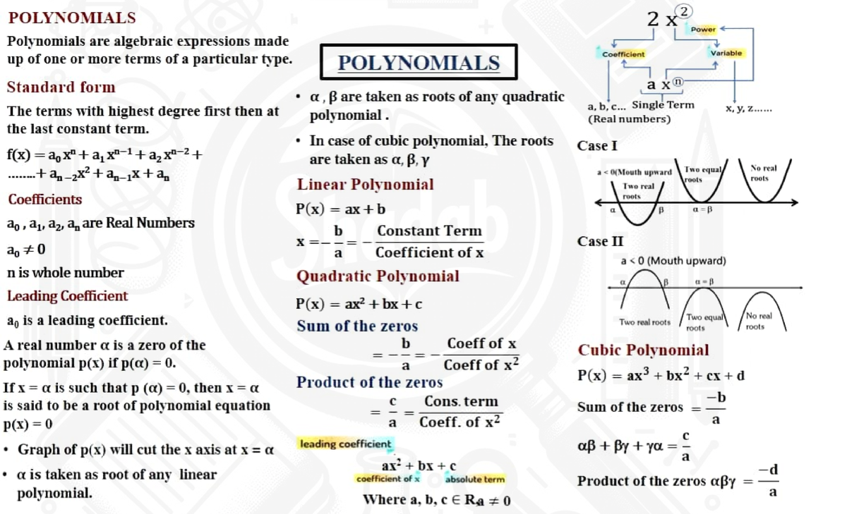 Maths Formula Booklet: Polynomials, Sequences, and Trigonometry - Studocu