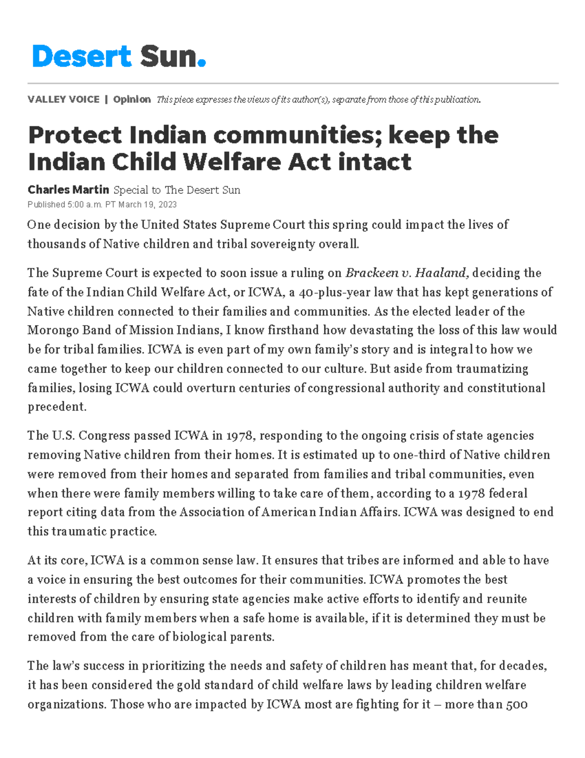 Gianna Mandujano - Protect Indian communities; keep the Indian Child ...