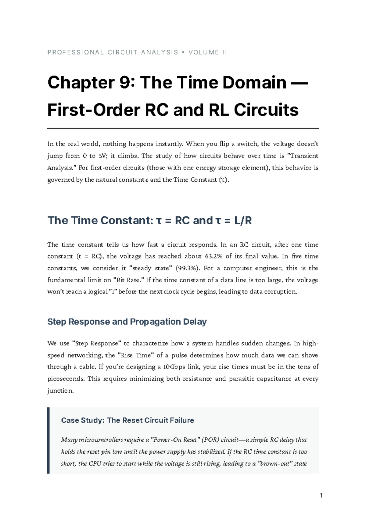 Professional Circuit Analysis V2: Ch 9 - Time Domain RC & RL Circuits ...