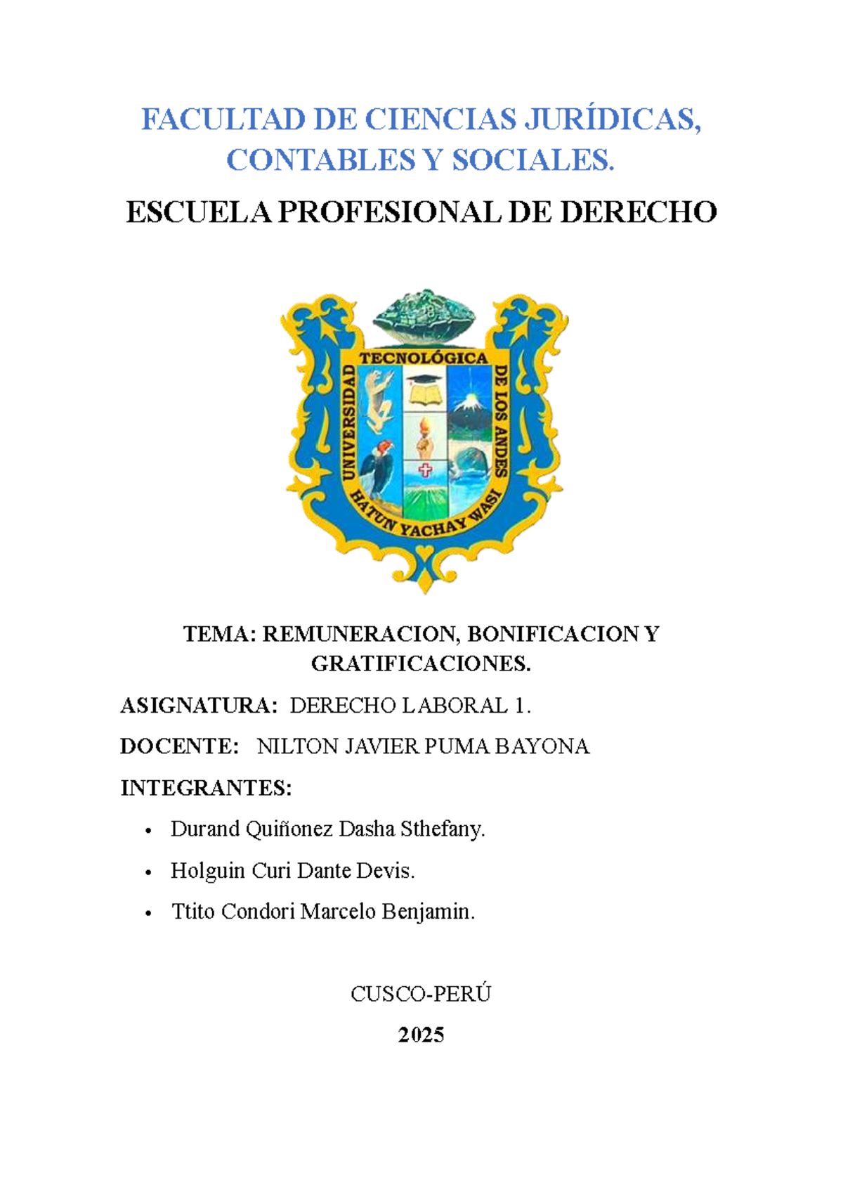 DERECHO LABORAL 1: REMUNERACIÓN, BONIFICACIONES Y GRATIFICACIONES - Studocu