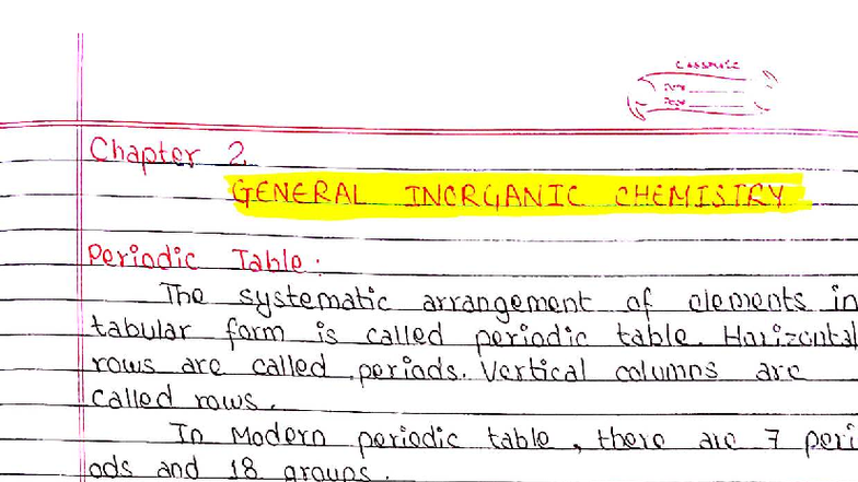 Chemistry Notes: Understanding Atomic Structure and Periodic Trends ...