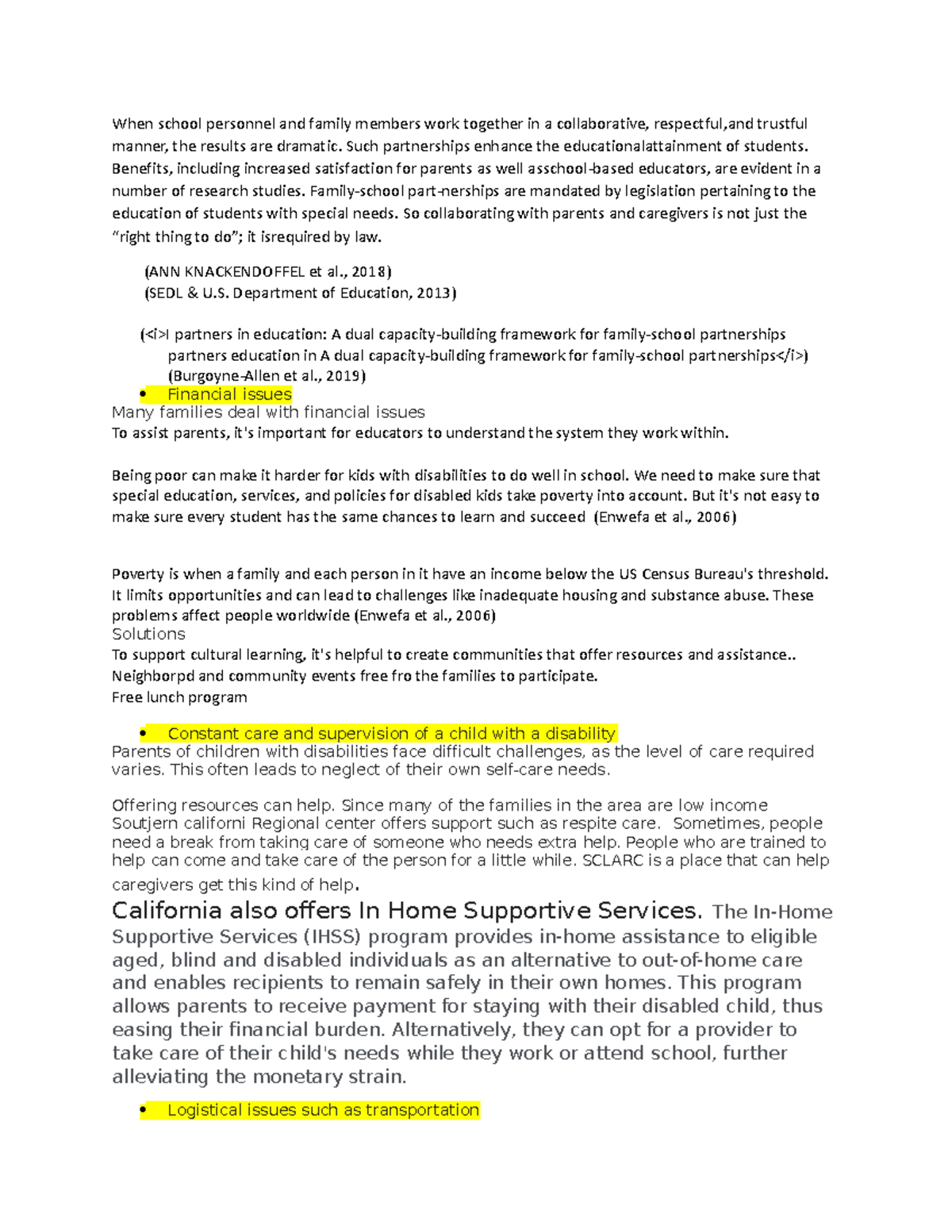 Family Engagement: Communication Plan & Challenges Presentation - Studocu