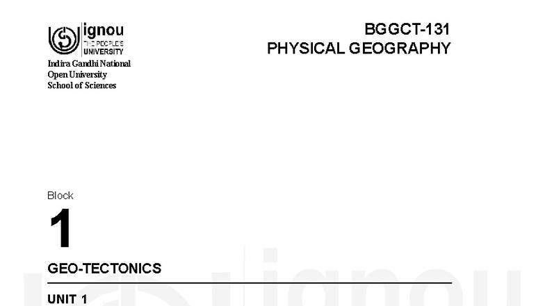 Block 1: Physical Geography - Origin of Earth and Isostasy Concepts ...