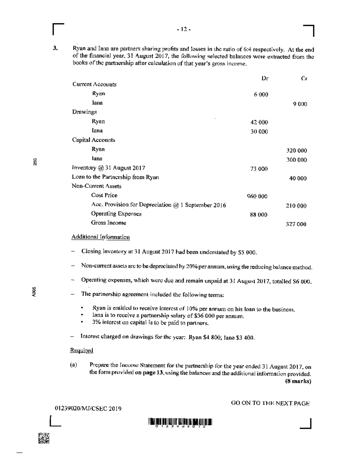 P.O.A. - Mock Exam 3 - CSEC Standard Partnership Income Statement - Studocu