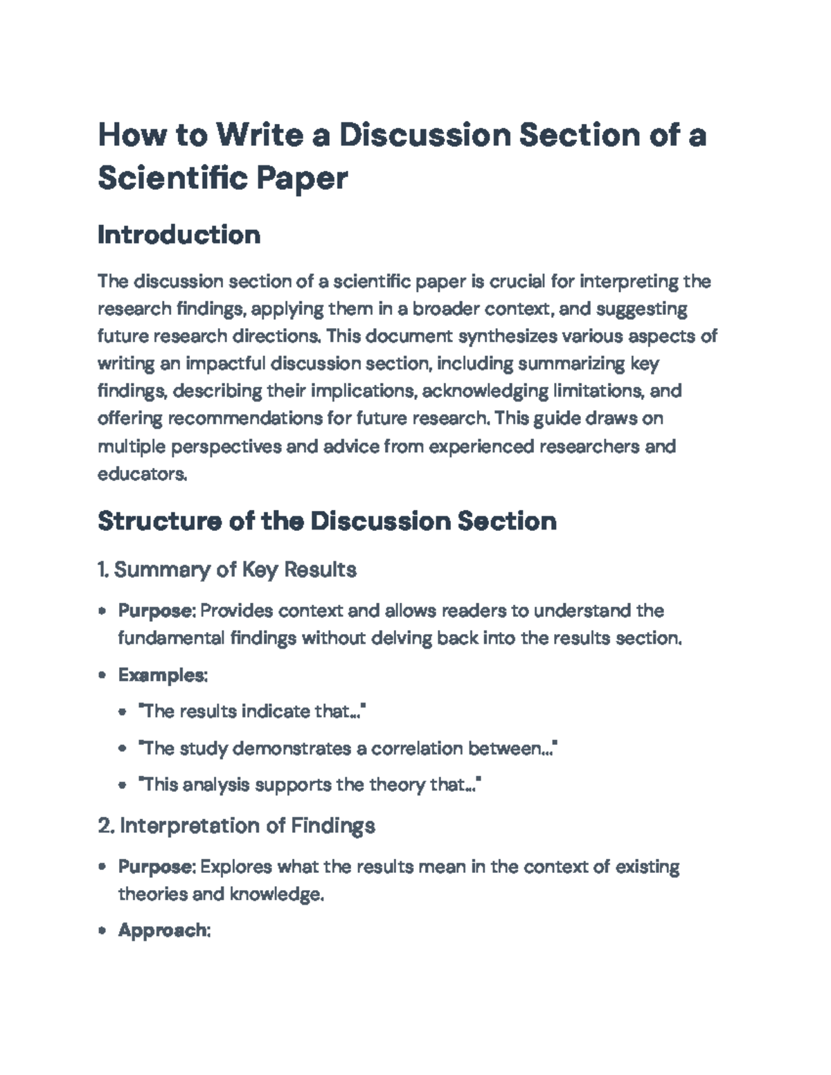 How to Write the Discussion Section of a Scientific Paper - How to ...