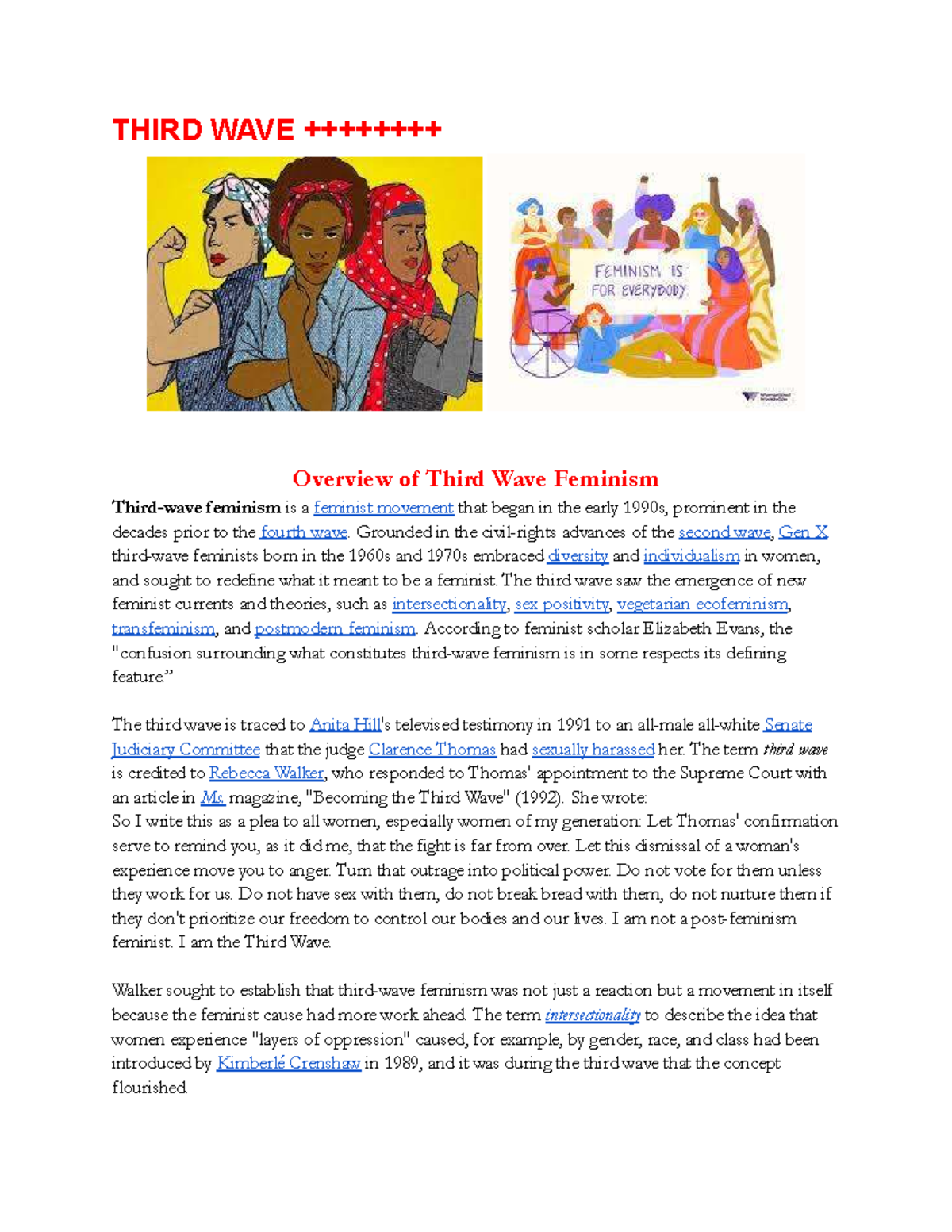 An Overview of Third Wave Feminism & Riot Grrrl Movement Insights - Studocu