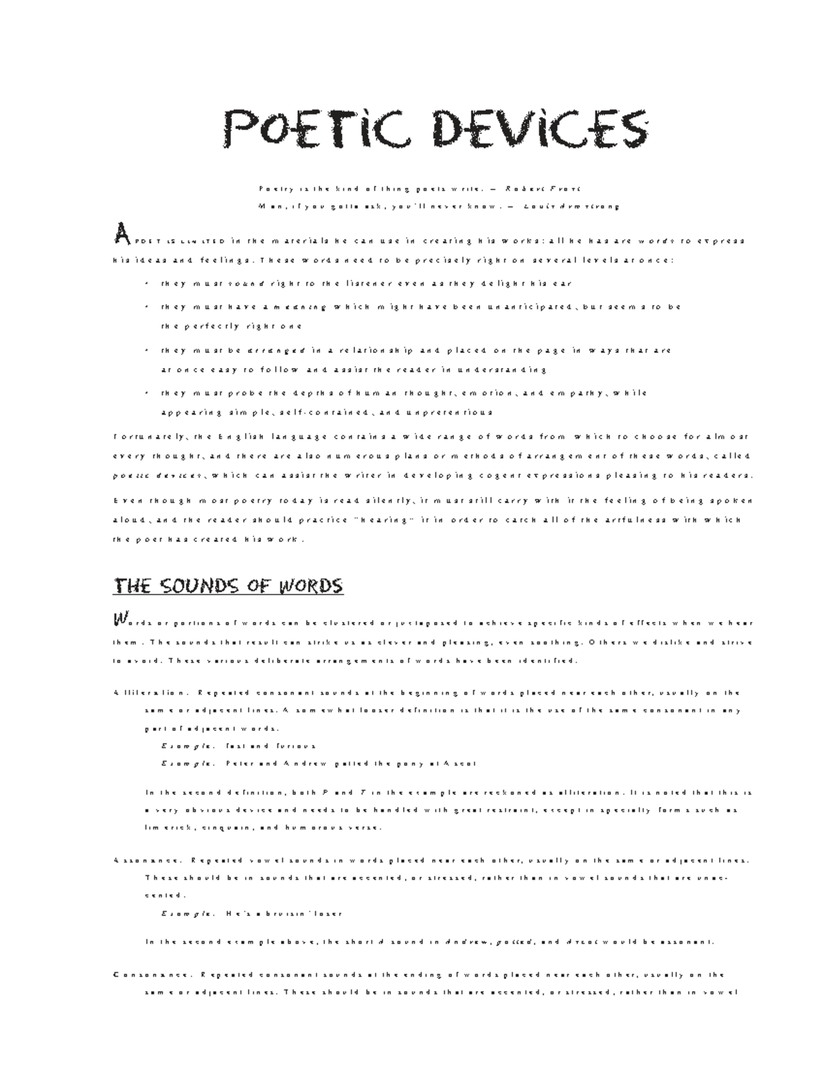 3B - Analyzing Poetic Devices in Poetry - Studocu