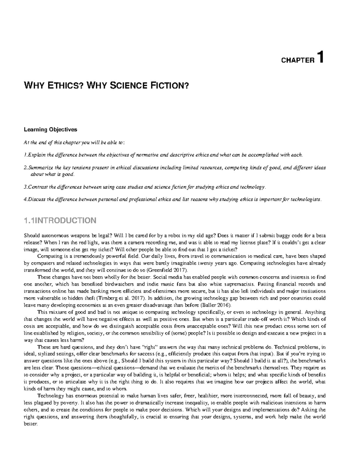 CHAPTER 1: EXPLORING ETHICS IN SCIENCE FICTION AND TECHNOLOGY - Studocu