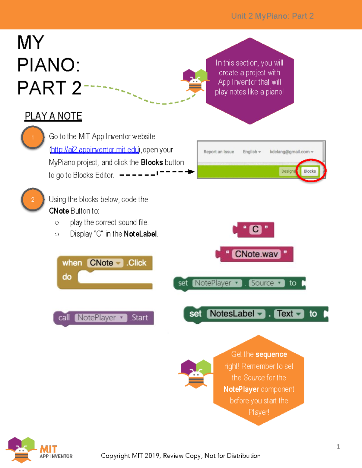 Unit 2 MyPiano Student Guide: Part 2 - Coding Notes [DIY Tips] - Studocu