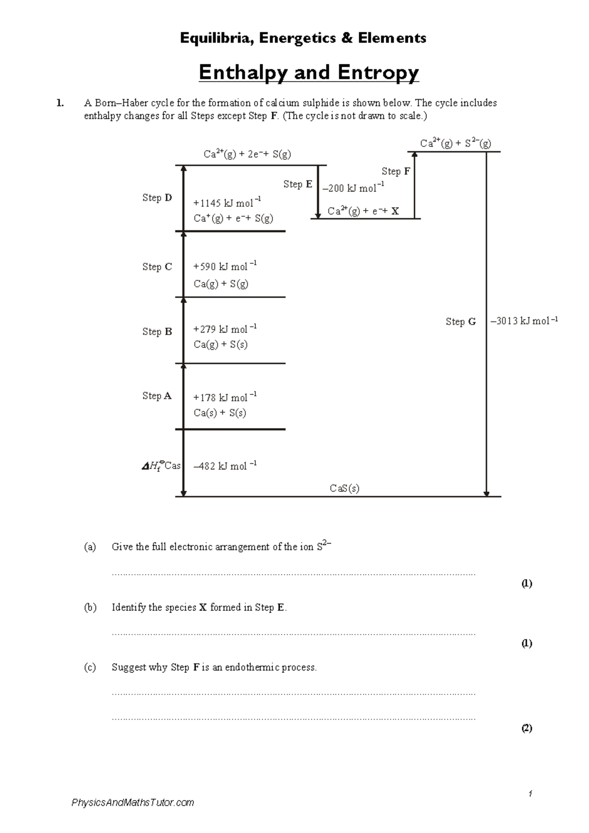 Enthalpy and Entropy: Understanding Thermodynamic Principles (5.2.2 ...