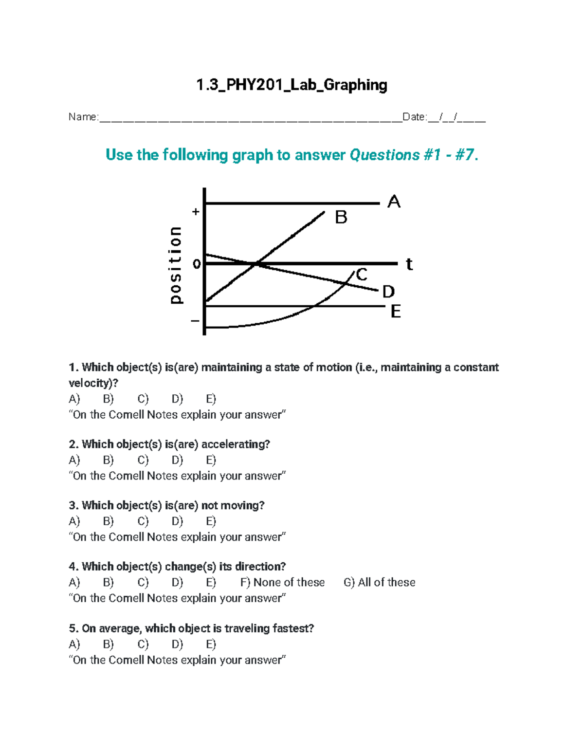 1.3 PHY201 Lab Graphing Report - 1_PHY201_Lab_Graphing - Studocu