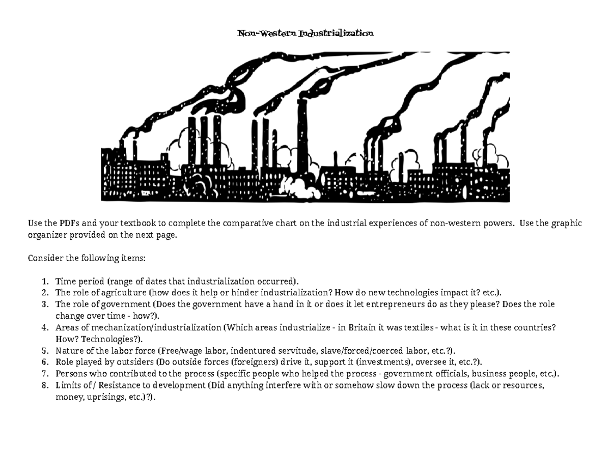Non-Western Industrialization Comparative Chart - 10054318 - Studocu