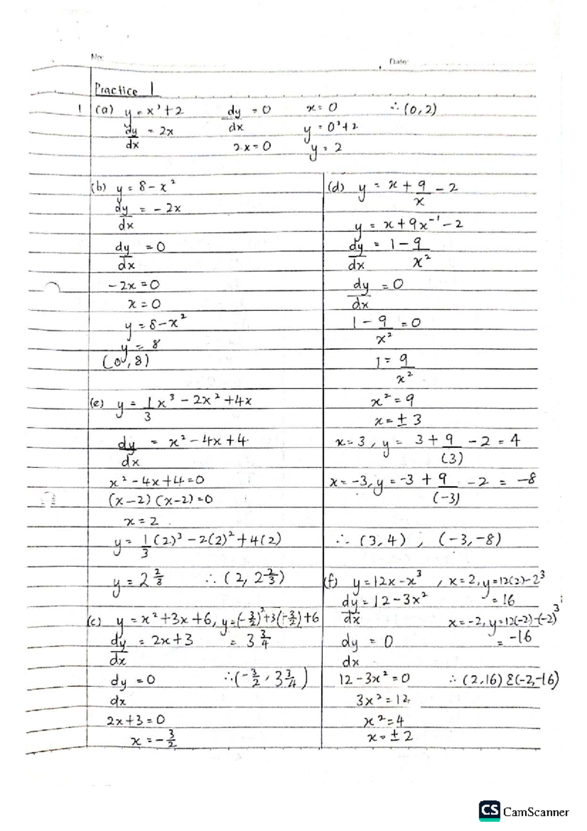 Practice Problems for Differentiation Applications (MATH 101) - Studocu
