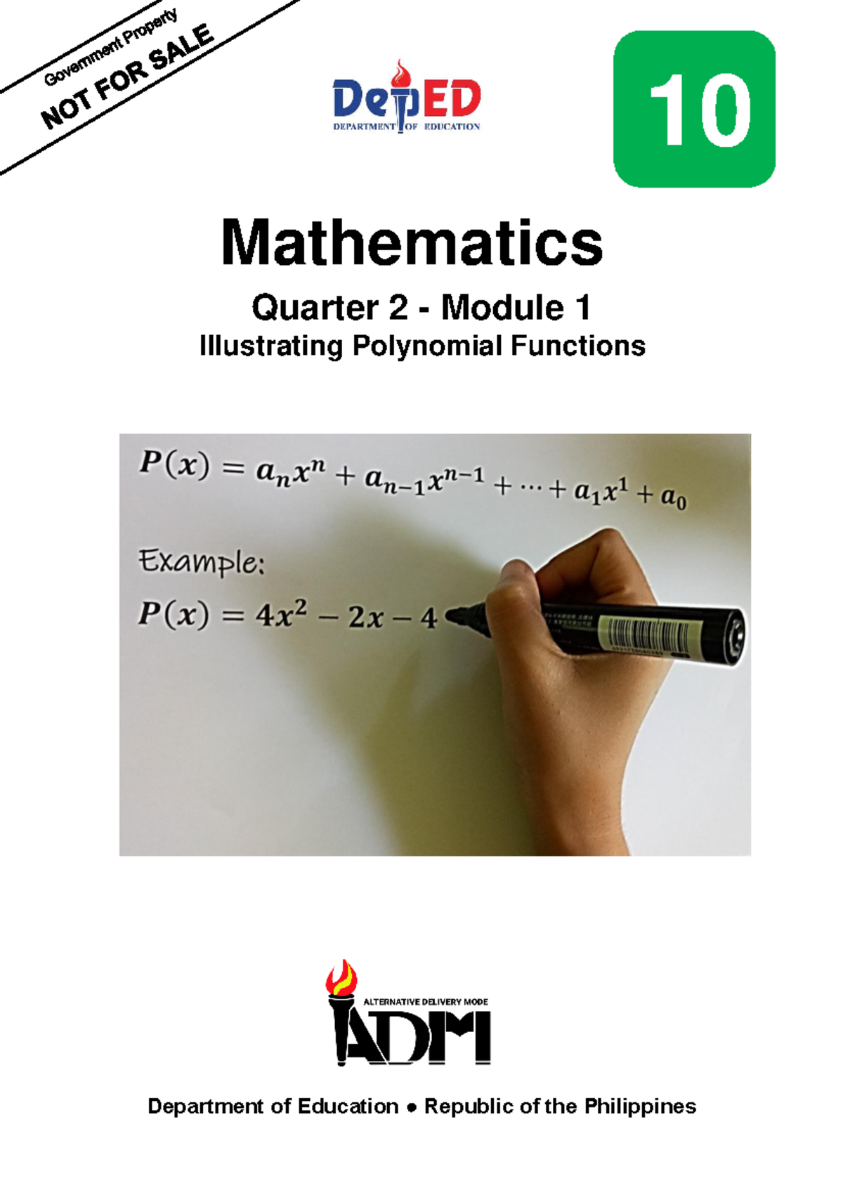Grade 10 Math Q2 Mod 1: Illustrating Polynomial Functions - Studocu
