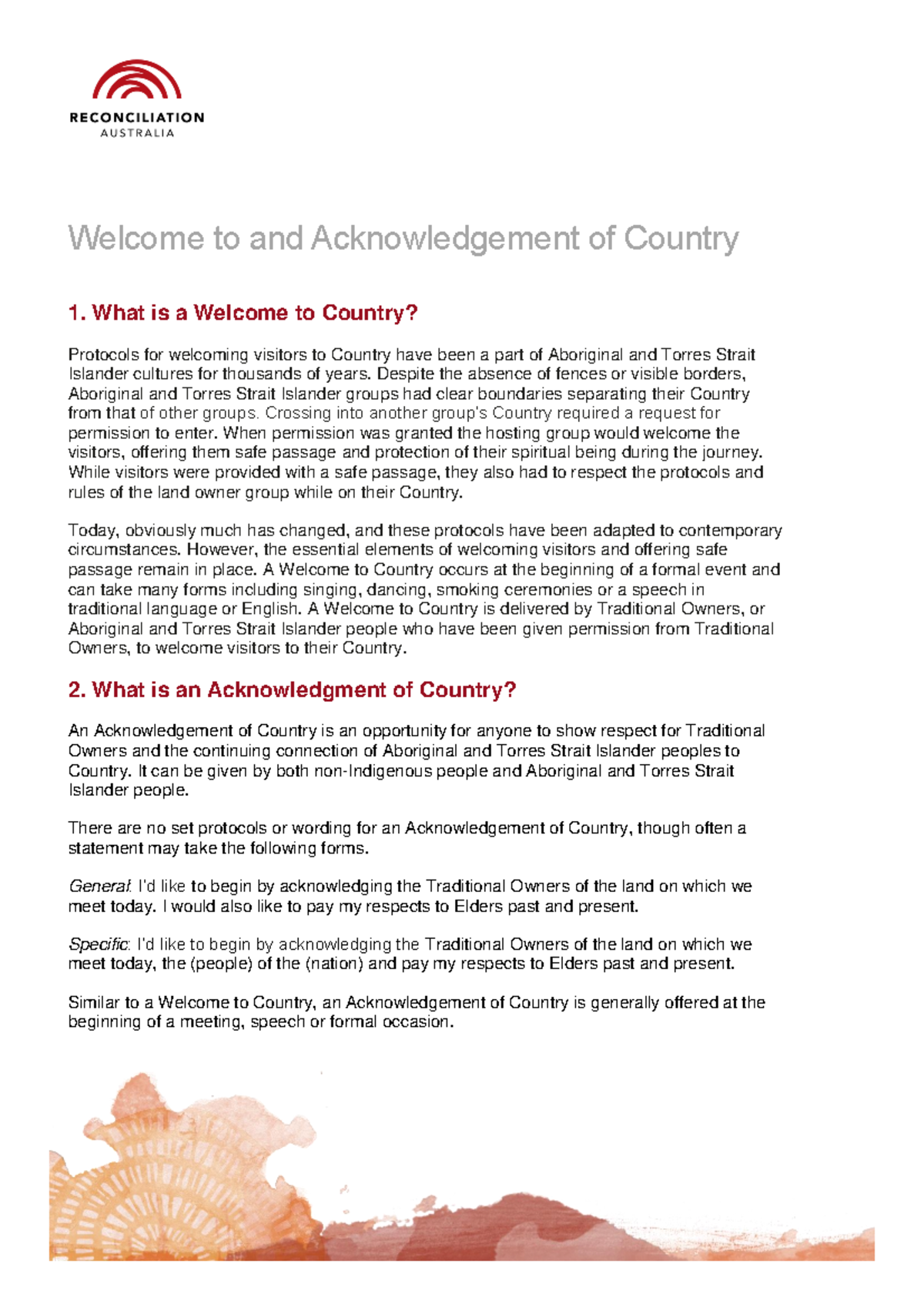 Welcome to & Acknowledgement of Country - Cultural Protocols Overview ...