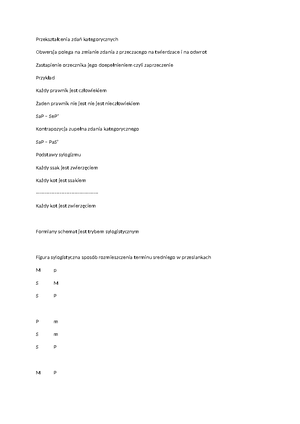 Logika-notatki - Zakres nazw oraz rachunek zdań - człowiek nie- prawnik ...