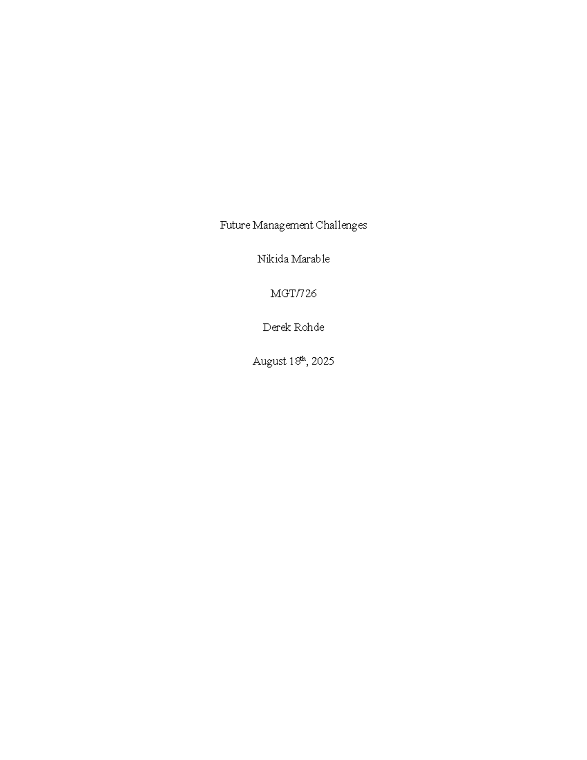 Future Management Challenges: Aging Workforce Strategies (MGT726) - Studocu