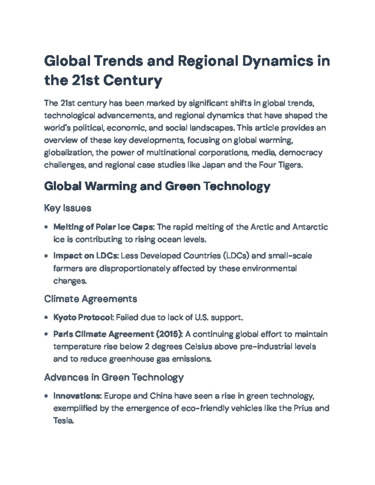 Global Trends and Regional Dynamics in the 21st Century: Insights ...
