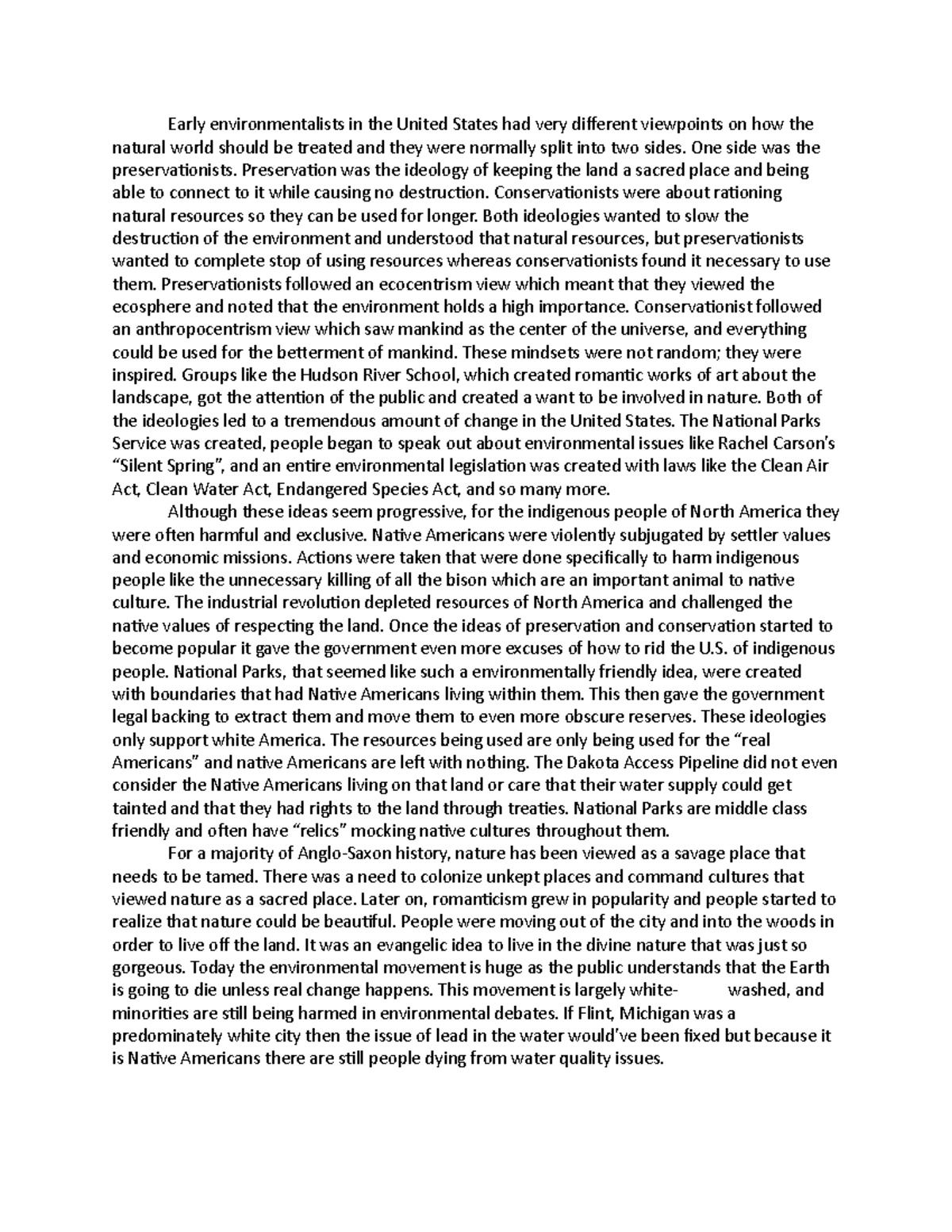 Midterm Essay 1 - Class for Amy Seidl around the concept of ...