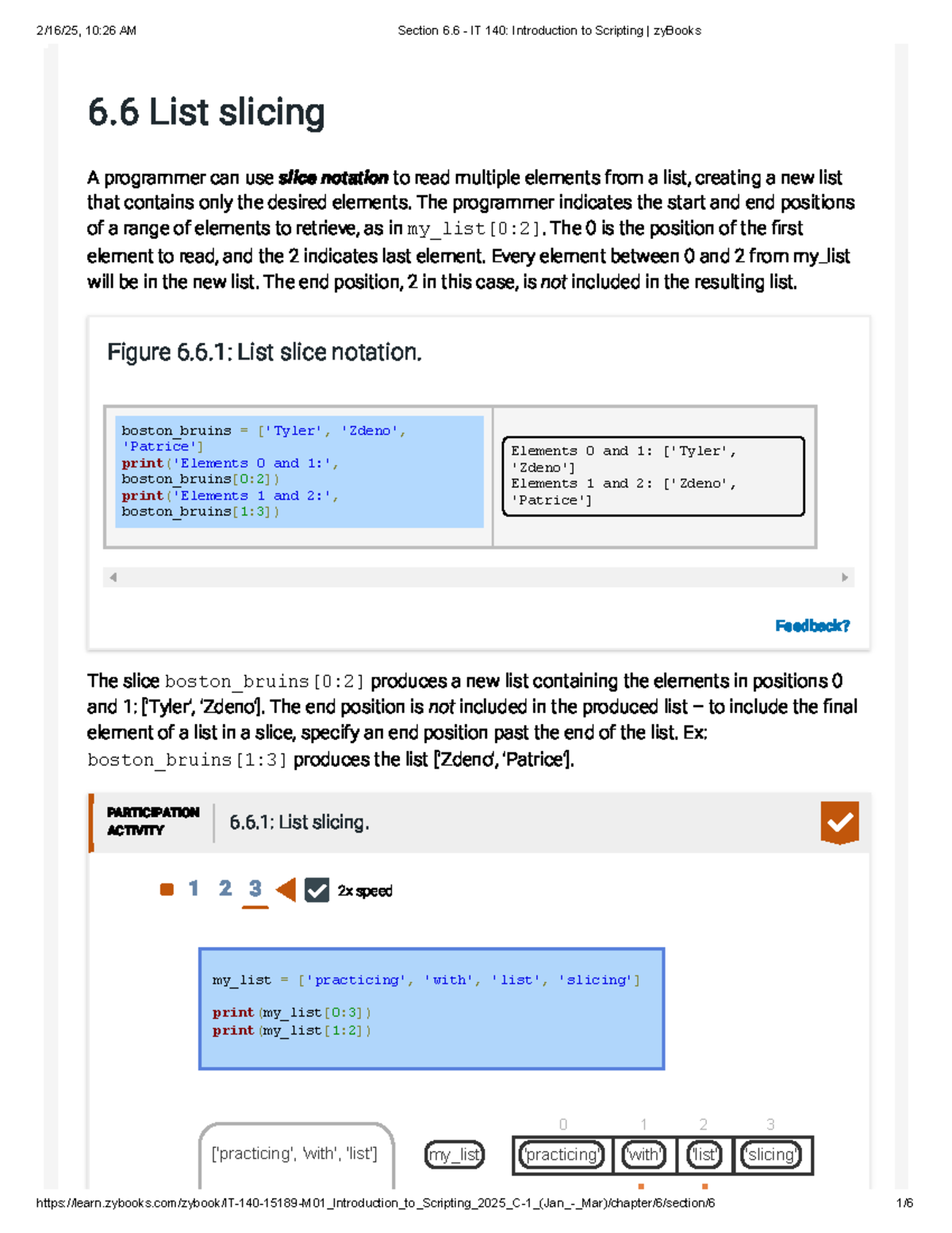 6.6 LIST SLICING: Understanding List Elements and Extracting Data - Studocu