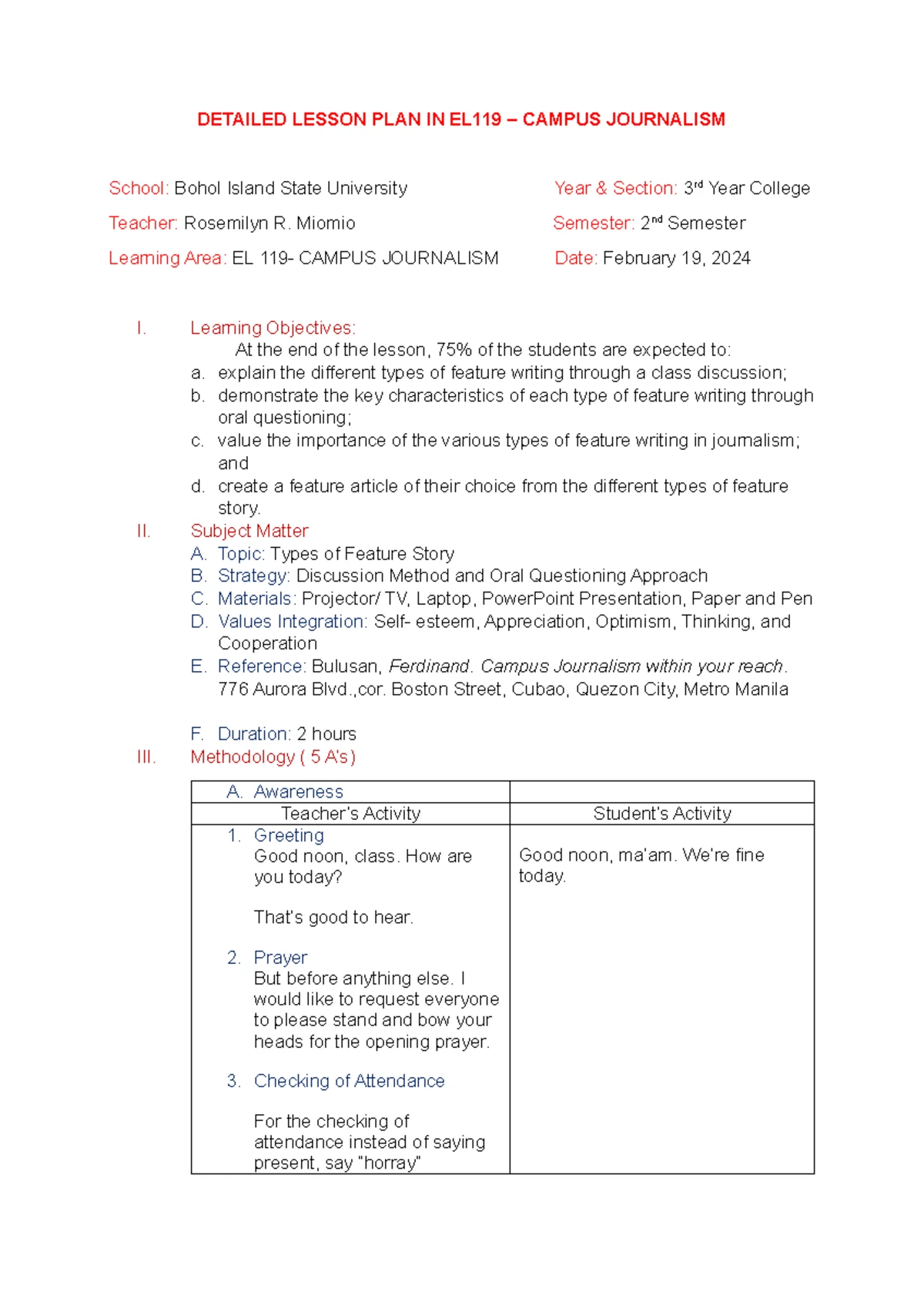 Learning Task 4: Creating Effective Instructional Materials for Grade 7 ...