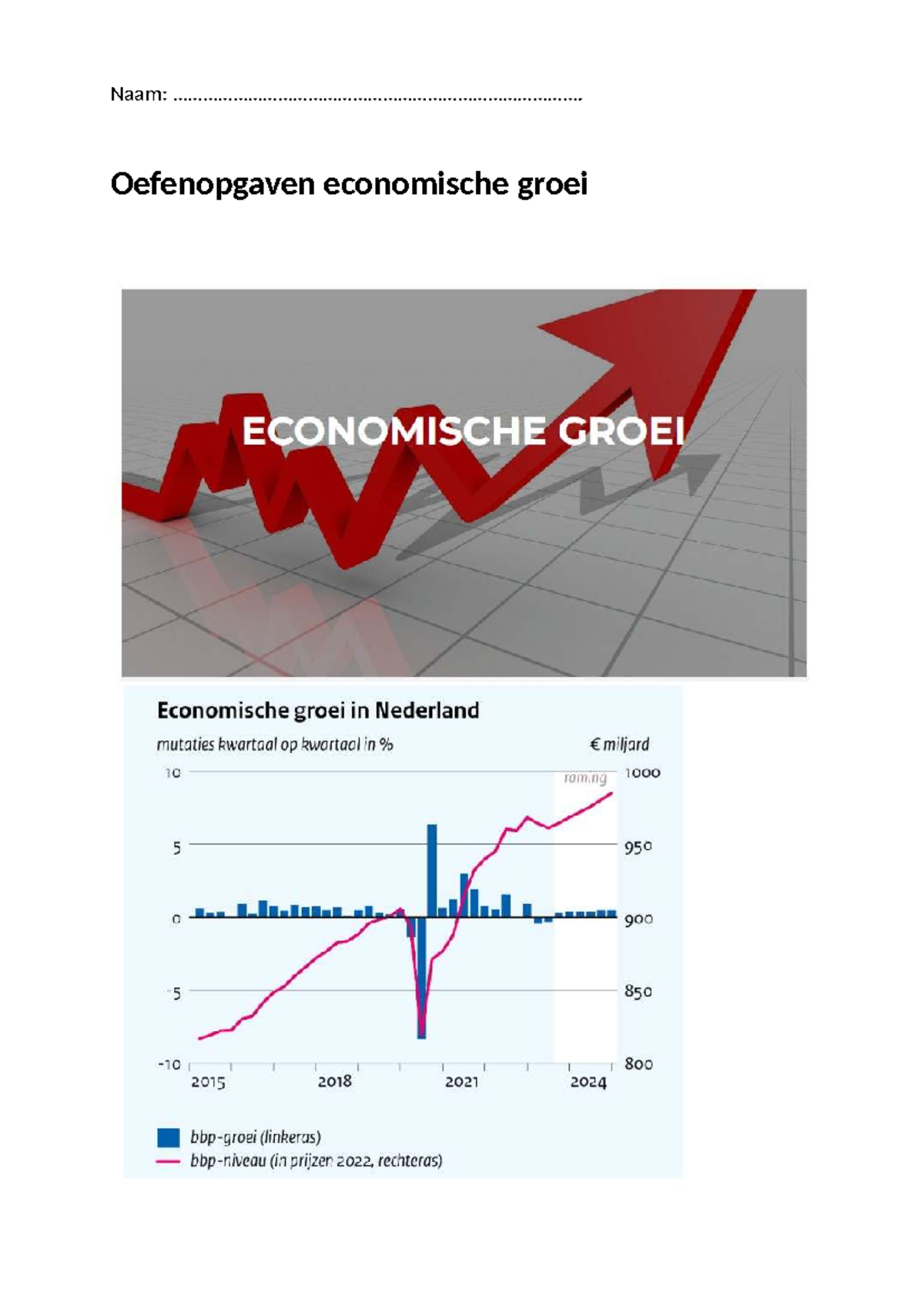 Oefenopgaven Economische Groei en BBP Berekeningen - Studeersnel