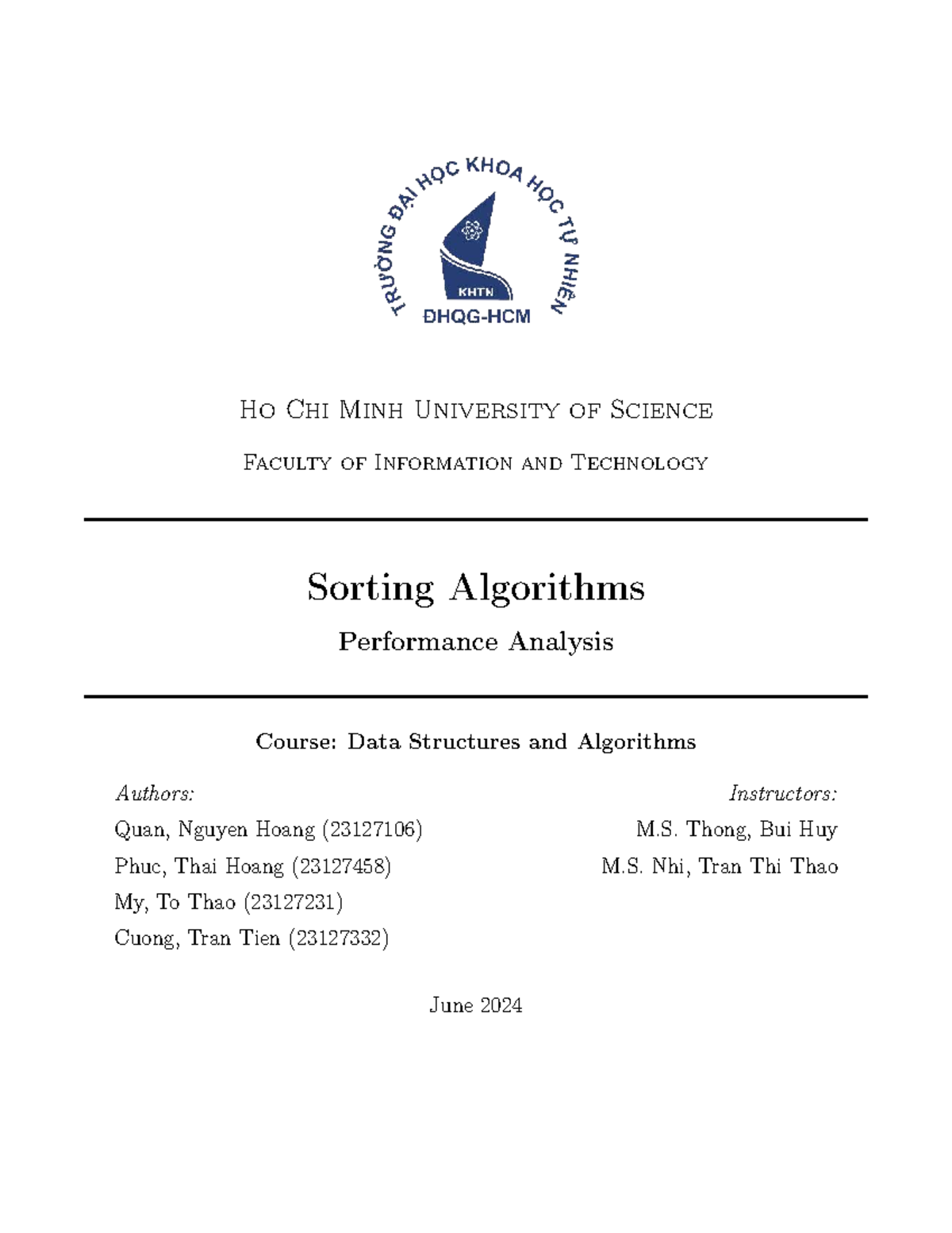 Sorting Algorithms Performance Analysis - Data Structures & Algorithms (DSA) - Studocu