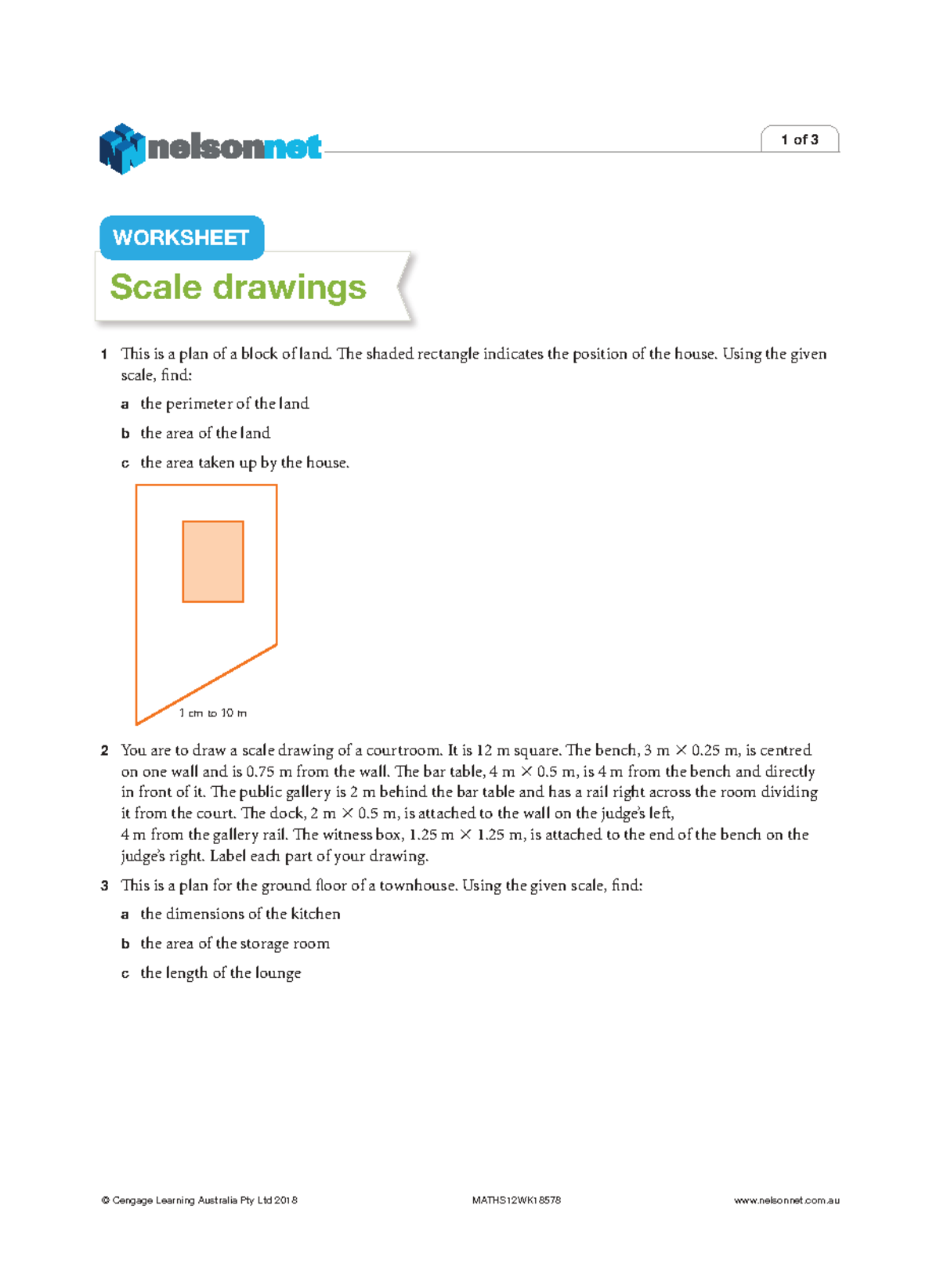 Maths 12WK18578 - Scale Drawings Worksheet and Plans - Studocu
