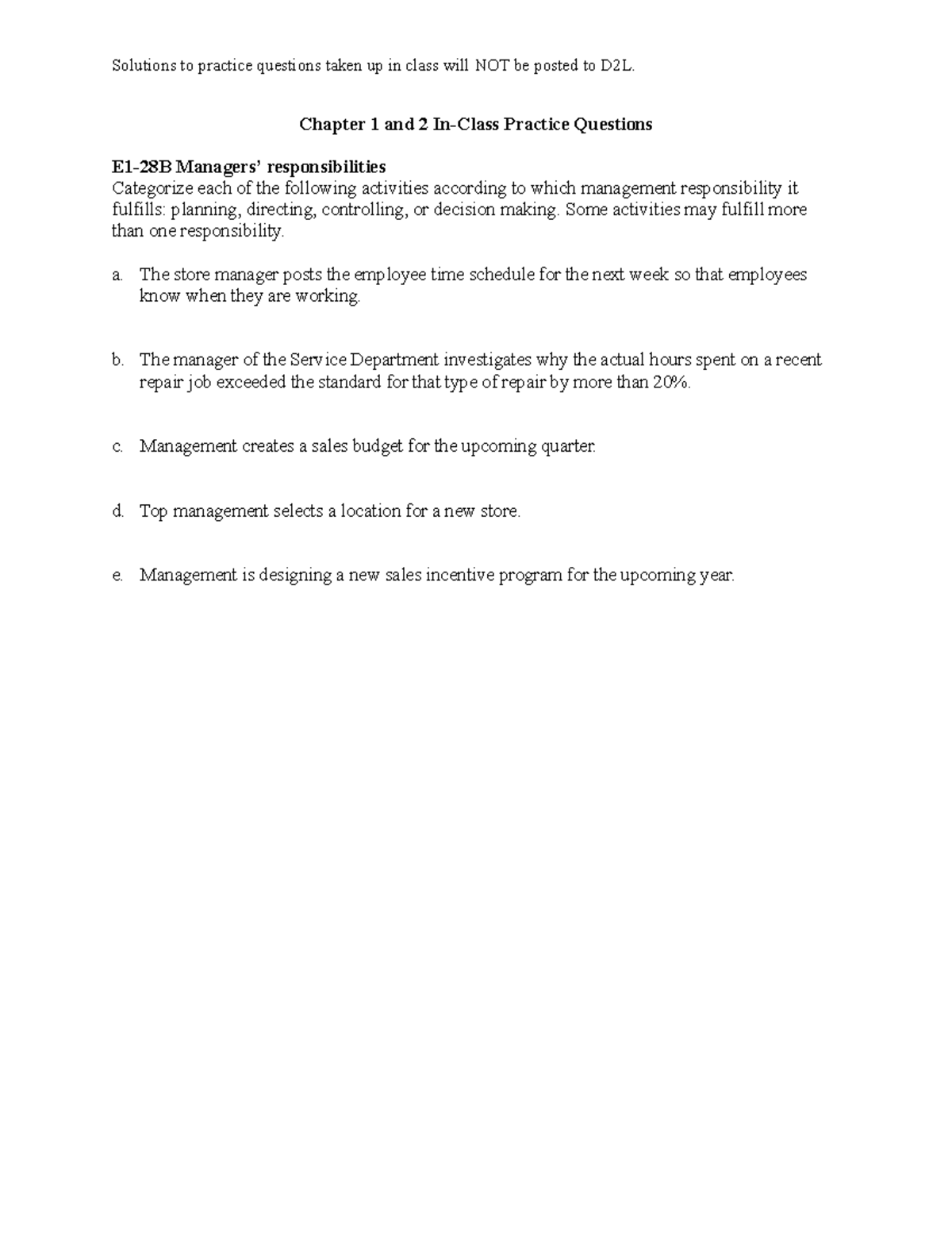 Lecture 1: Ch01 & Ch02 Practice Questions Solutions - Studocu