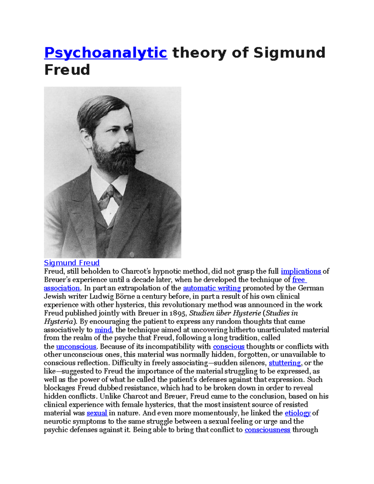 Psychoanalytic - This tackles about Sigmund Frued's work ...
