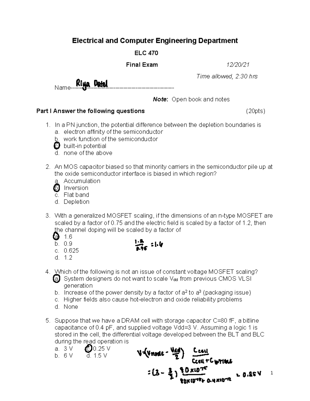 ELC 470 Final Exam Review: Key Concepts and Problems - Studocu