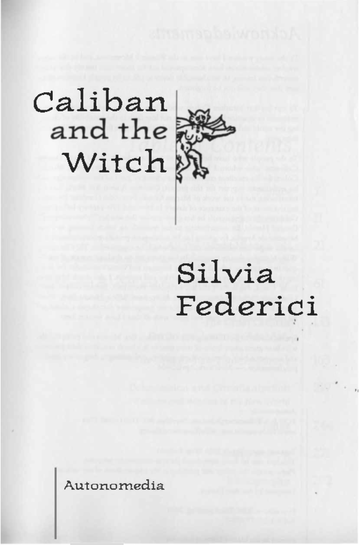Caliban and the Witch: Women's Role in Capitalism's Genesis - Caliban ...