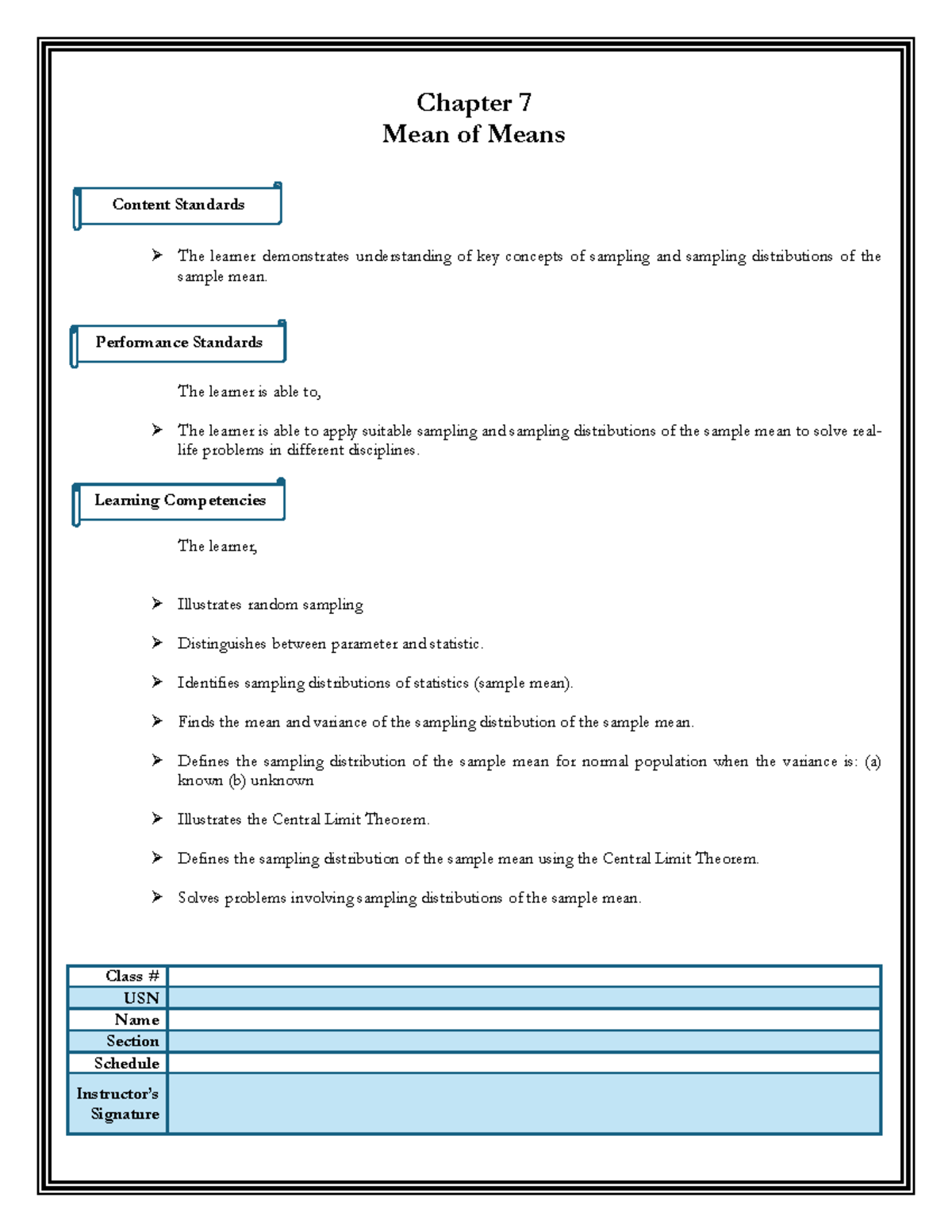 Chapter 7: Mean of Means - Sampling Distributions Explained - Studocu