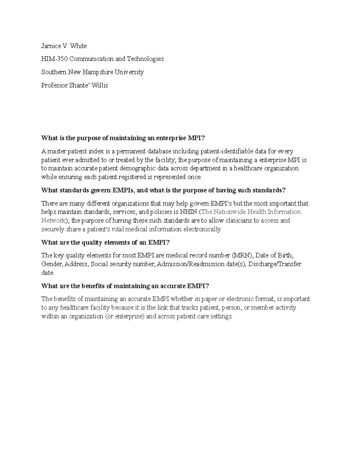 HIM 350 Module Five Worksheet - HIM 350 Module Five Worksheet 5-1 ...