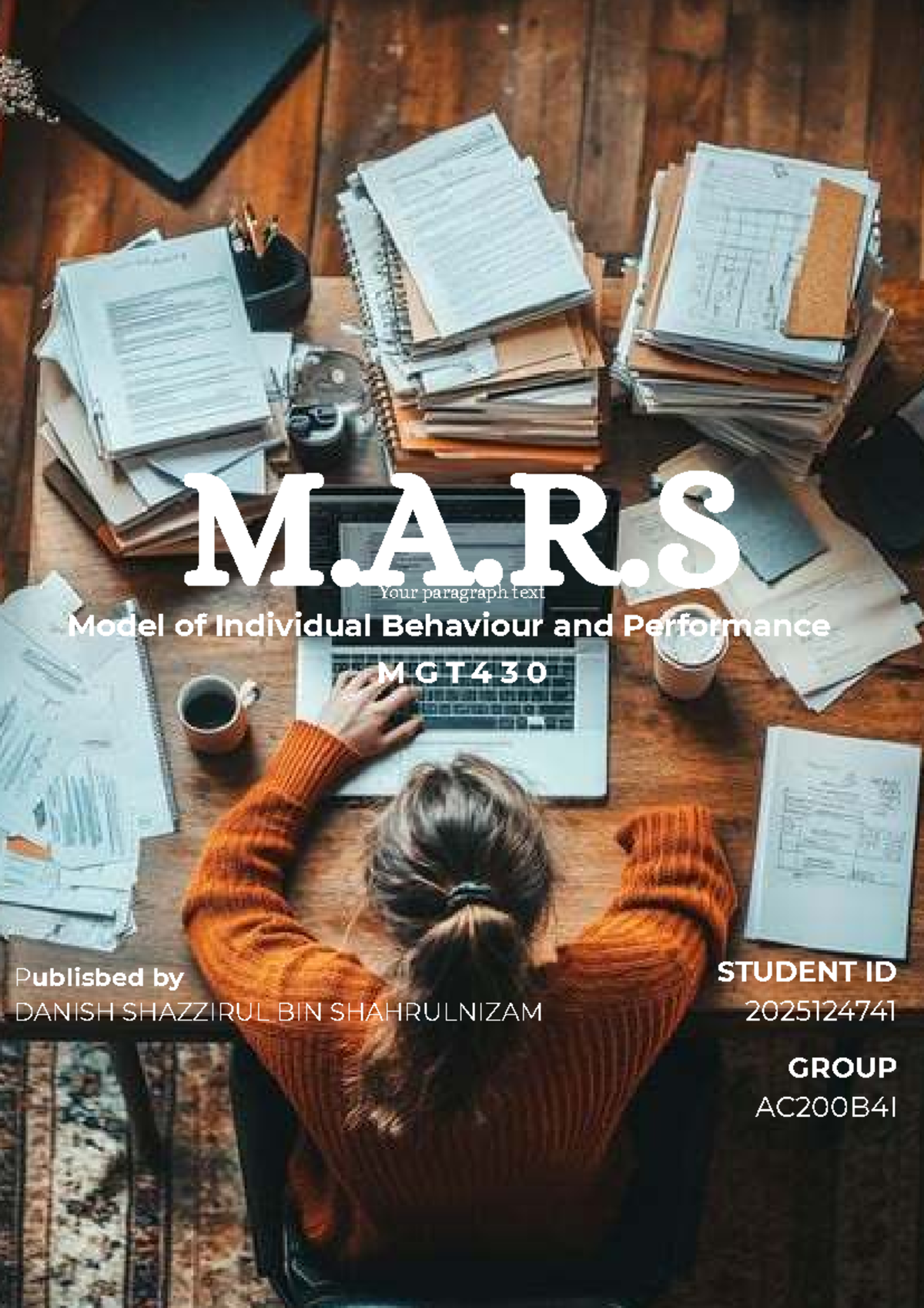 Reflective Paper on M.A.R.S Model of Individual Behavior - MGT430 - Studocu