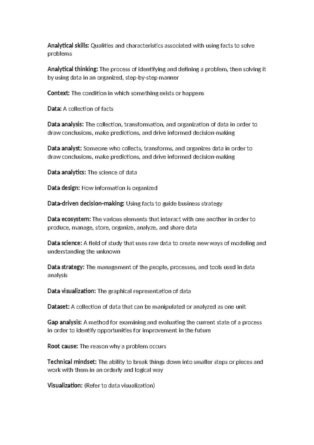Data Analytics - Lecture Notes on Key Terms and Sample Size Decisions ...
