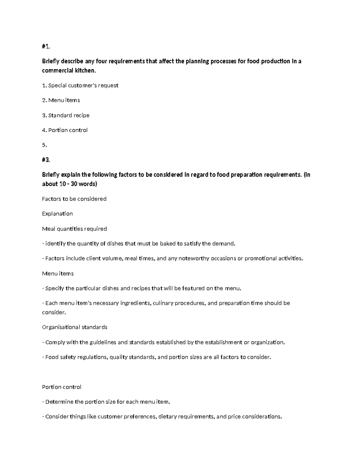 P013 - Food Production Planning Process Guidelines and Considerations ...
