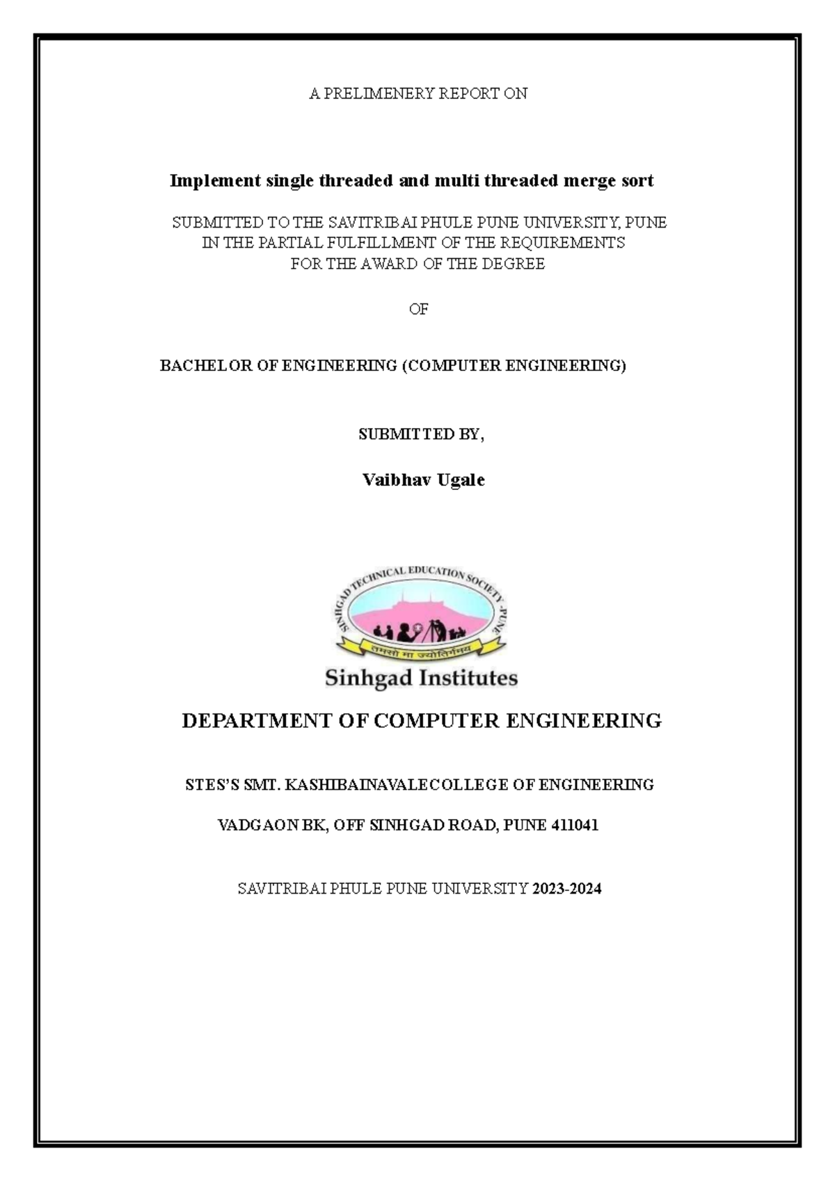 DAA Mini Project 2: Comparative Study of Single vs Multi-threaded Merge ...