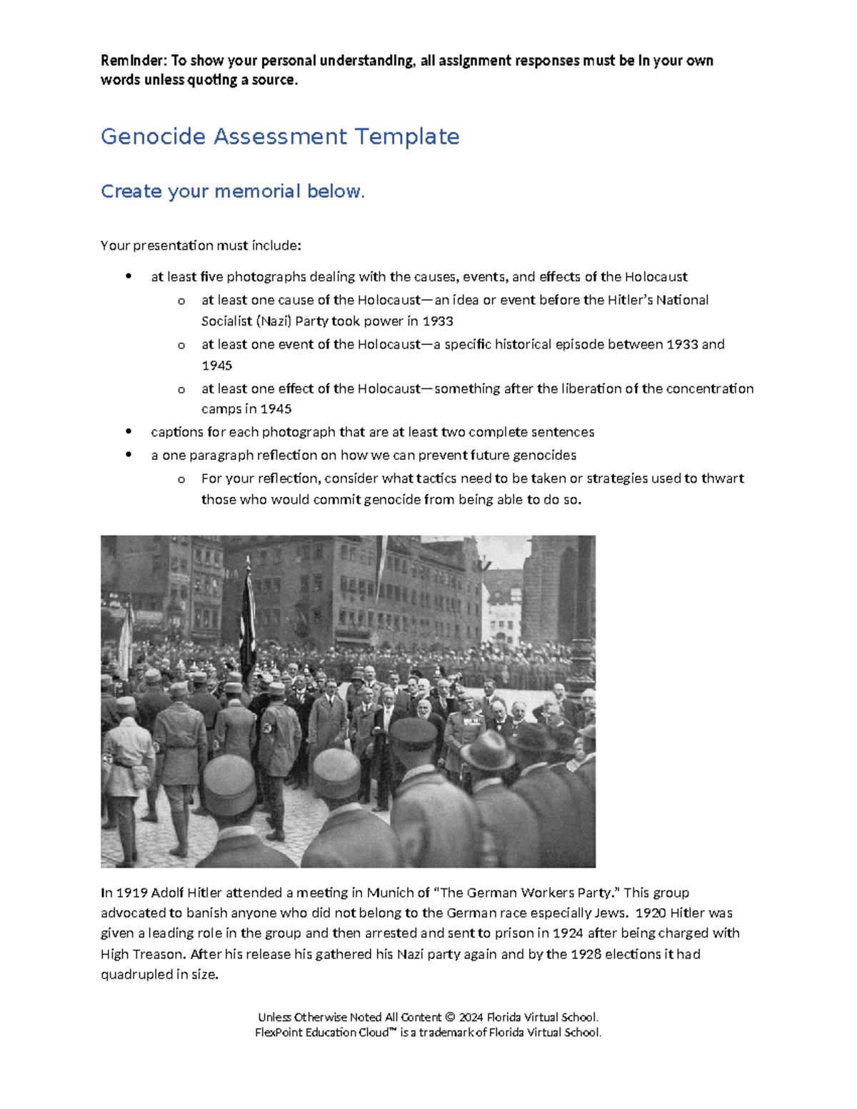 Genocide assessment template: Understanding the Holocaust and ...